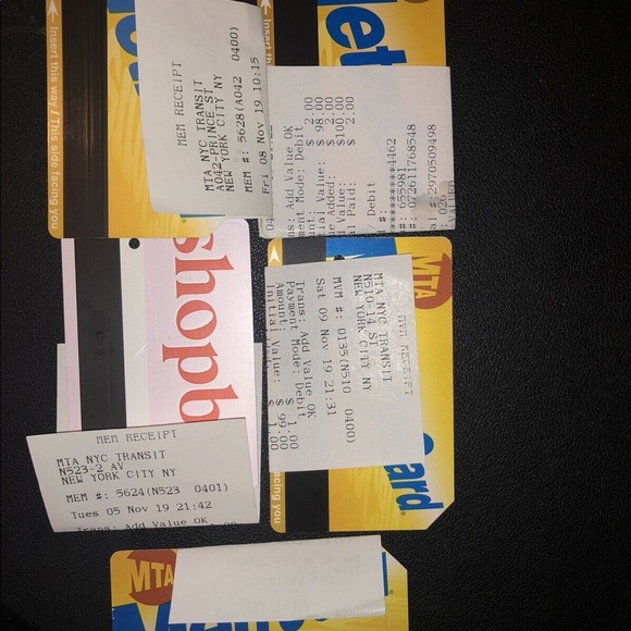 Other | 10 Filled Metrocards For 85 Receipts Included | Poshmark